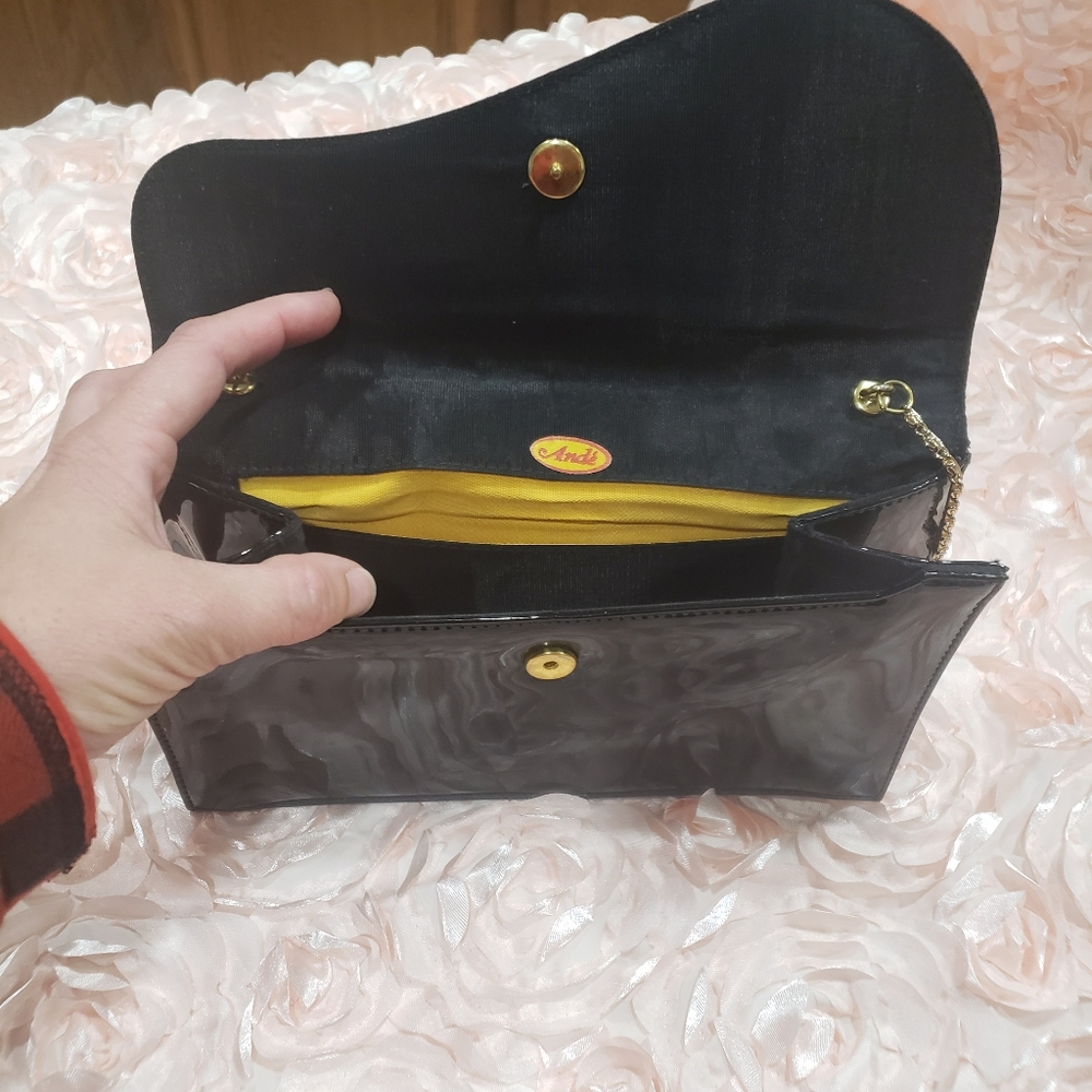 Vintage Classy Glossy Finish Hard Box Style Clutch 2 … - Gem